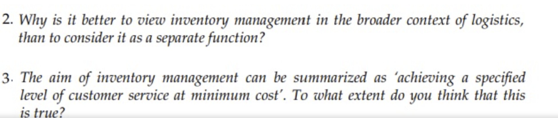 Solved Why is it better to view inventory management in the | Chegg.com