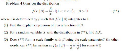 Solved (**) Problem 4 Consider the distribution S(#1B) = | Chegg.com