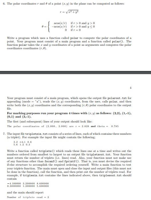Solved 6. The polar coordinates r and θ of a point (x,y) in | Chegg.com