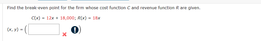 Solved Find the break-even point for the firm whose cost | Chegg.com