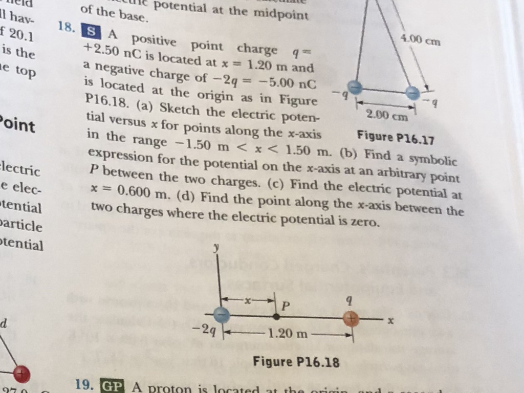 Solved llt potential at the midpoint of the base. 4.00 cm | Chegg.com