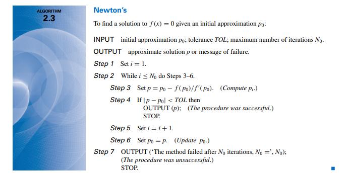 Solved Numerical Analysis, 9th ed Burden. Use Strictly the | Chegg.com