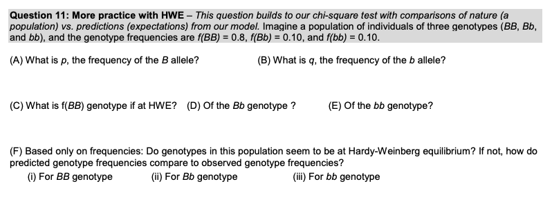 Solved Question 11: More practice with HWE - This question | Chegg.com