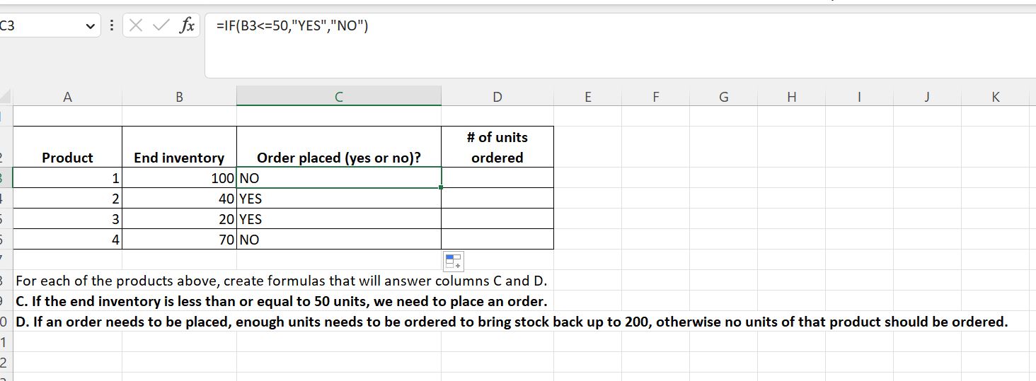 Solved Only need help with this formula= D. If an order | Chegg.com