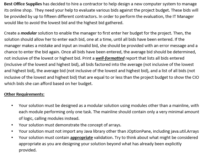 Solved Best Office Supplies has decided to hire a contractor | Chegg.com