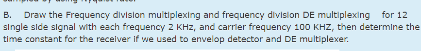 Solved B. ﻿Draw the Frequency division multiplexing and | Chegg.com