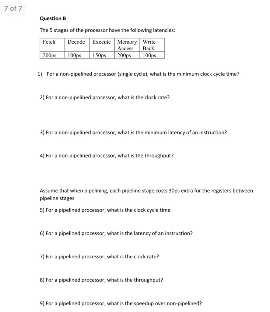 Solved Consider the following instruction sequence for a | Chegg.com