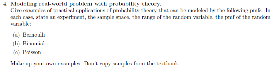 Solved 4. Modeling real-world problem with probability | Chegg.com