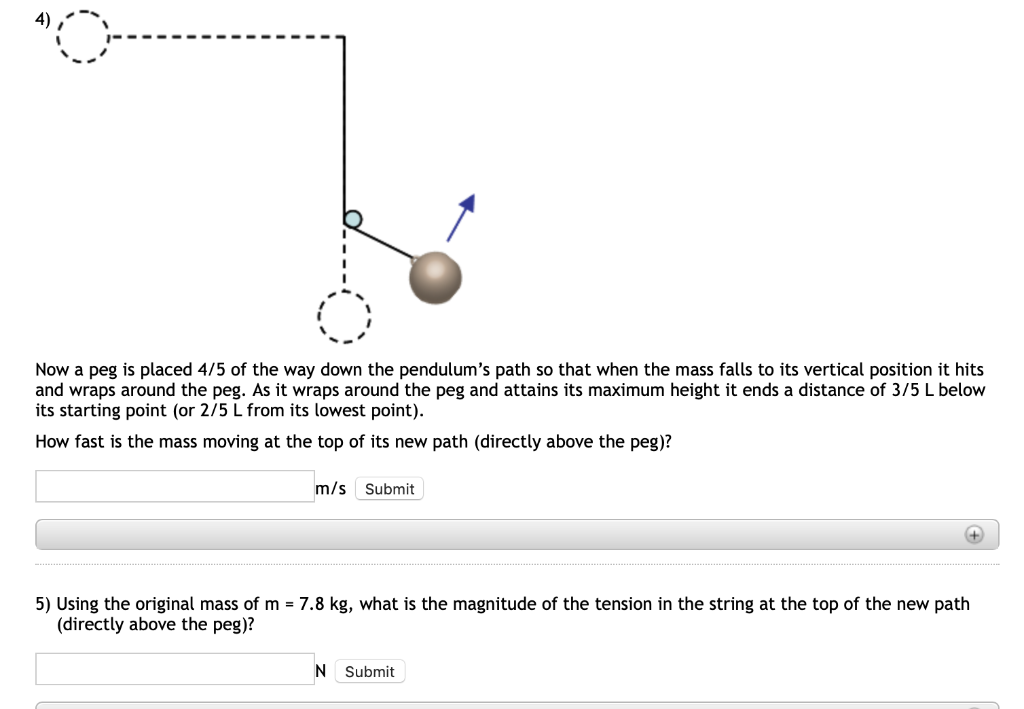 Solved A mass m = 7.8 kg hangs on the end of a massless rope | Chegg.com
