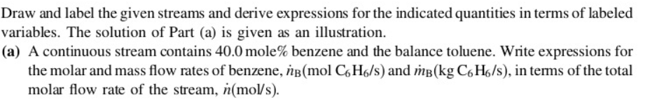 Solution n˙( mol/s)0.400 molC6H6/mol0.600 | Chegg.com