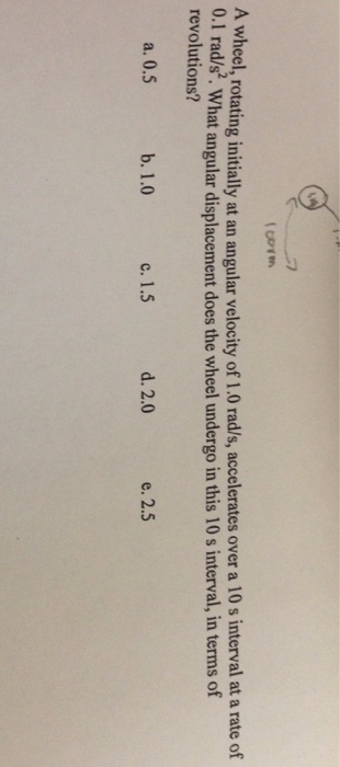 Solved A wheel, rotating initially at an angular velocity of | Chegg.com