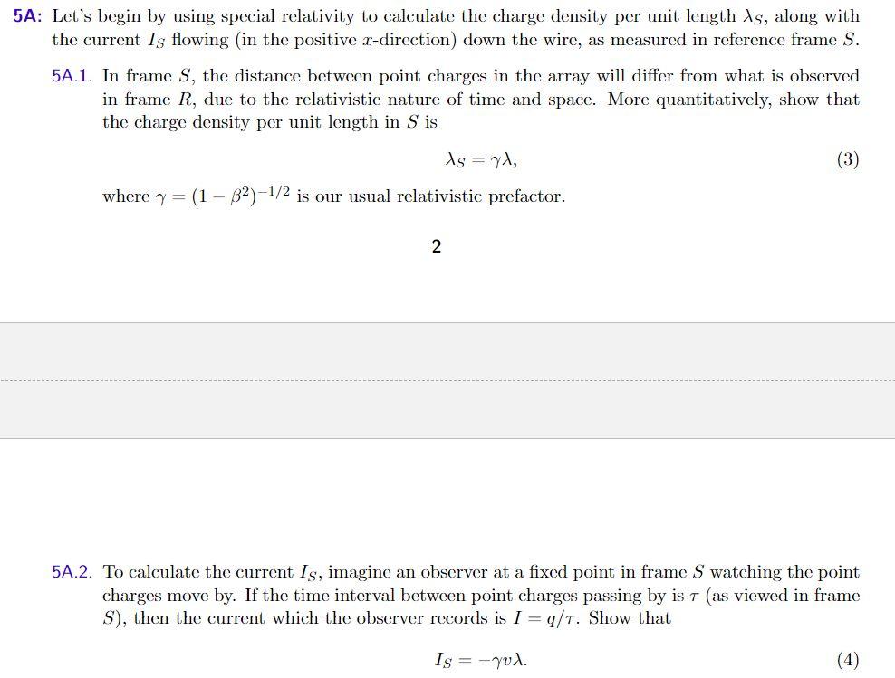 Solved Problem 5 (Relativity and electromagnetism): | Chegg.com