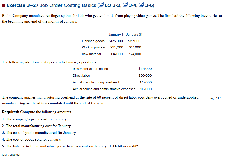 Solved DO NOT USE EXCEL ﻿Exerclse 3-27 ﻿Job-Order Costing | Chegg.com