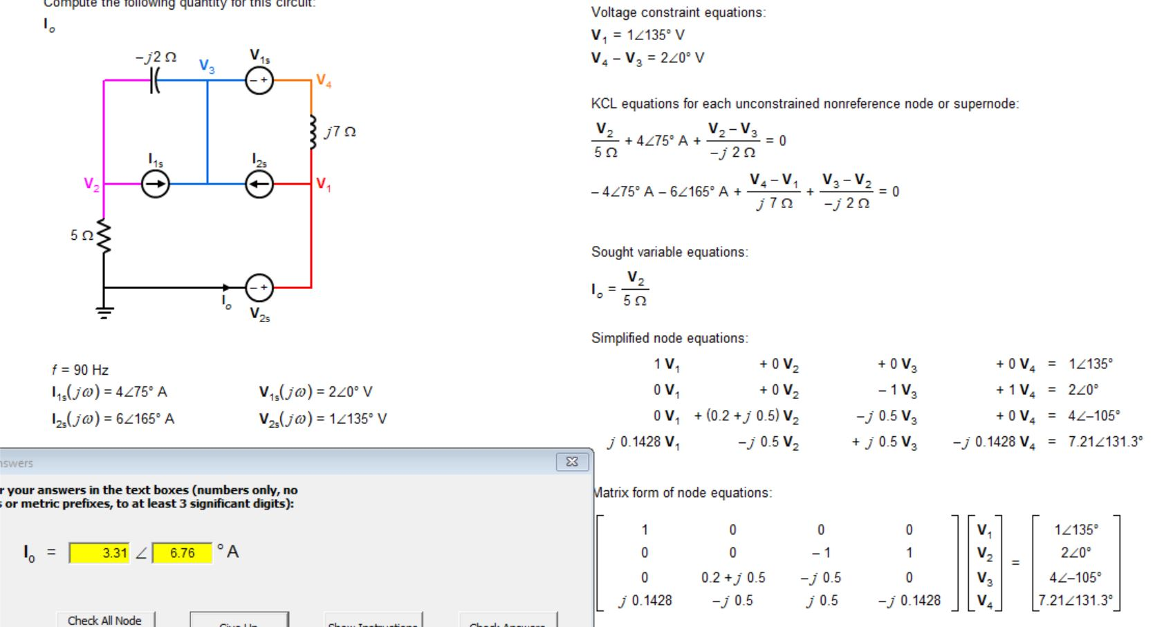 Solved Compute the following quantity for this clicuit: | Chegg.com
