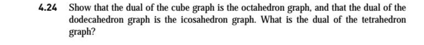 Solved 4.24 Show that the dual of the cube graph is the | Chegg.com