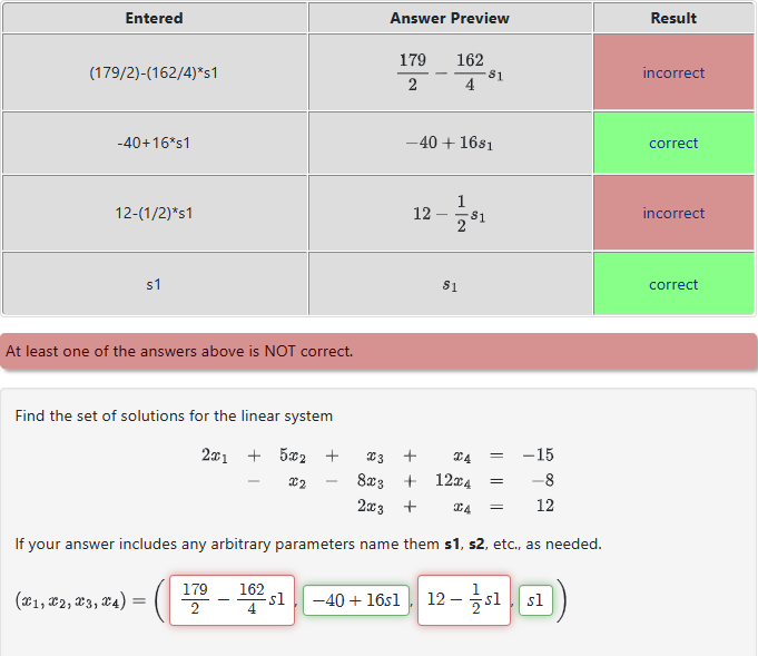 Solved At least one of the answers above is NOT correct. | Chegg.com