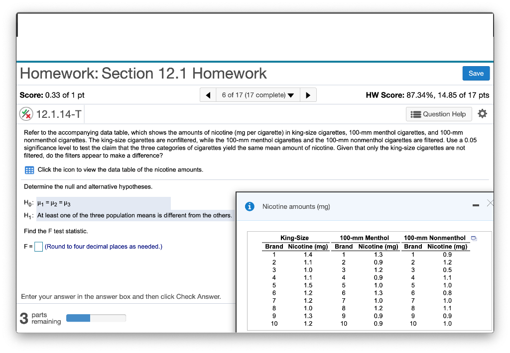 Solved Homework: Section 11.1 Homework Save Score: 0.33 of 1 | Chegg.com