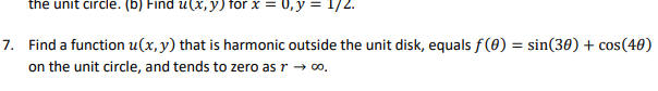 Solved Find a function u(x,y) that is harmonic outside the | Chegg.com