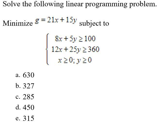 Solved Solve the following linear programming problem. | Chegg.com
