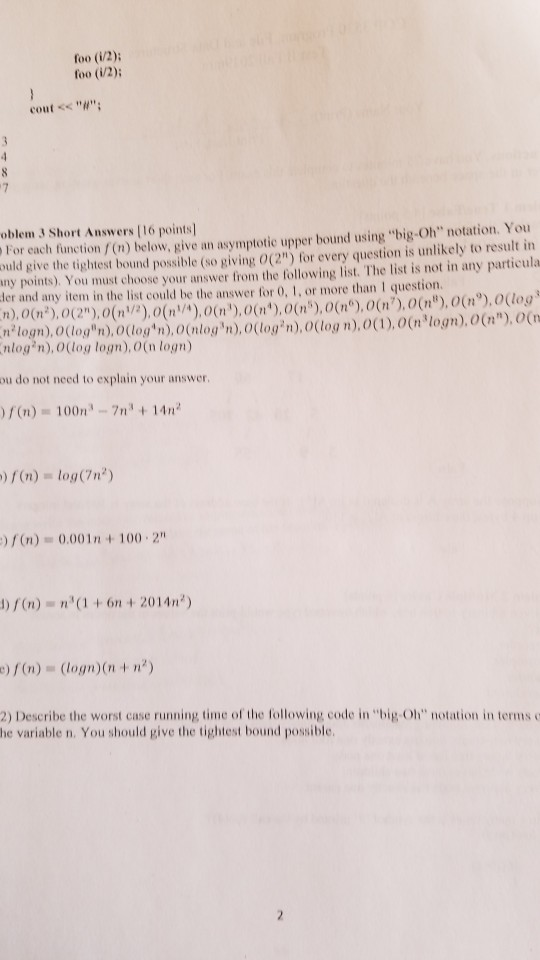 Solved foo (/2) foo (/2) cout