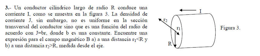 Solved 3.- Un conductor cilíndrico largo de radio R conduce | Chegg.com