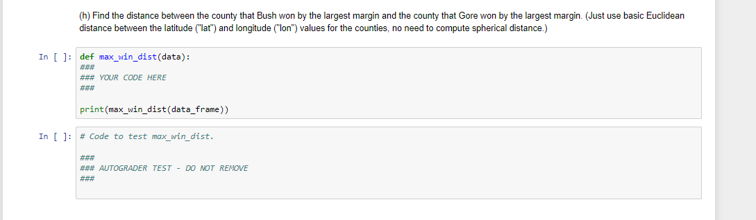 Solved Solve without loops please, python, | Chegg.com