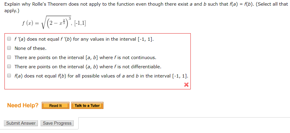 Solved Explain why Rolle's Theorem does not apply to the | Chegg.com