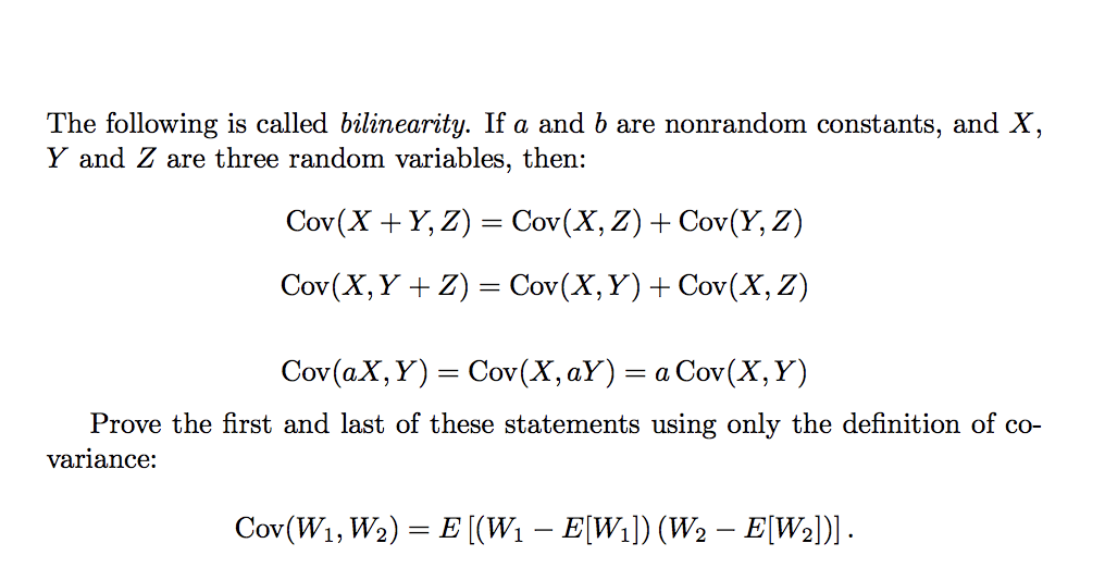 Solved The following is called bilinearity. If a and b are | Chegg.com