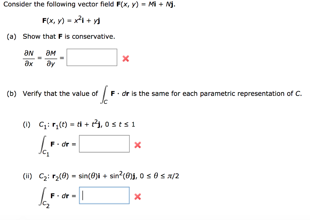 Solved Consider the following vector field F(x, y) = Mi + | Chegg.com Solved Consider the following vector field F(x, y) = Mi + | Chegg.com