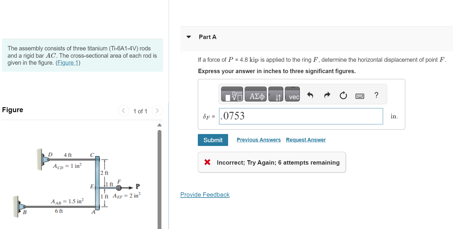 Solved The assembly consists of three titanium (Ti-6A1-4V) | Chegg.com