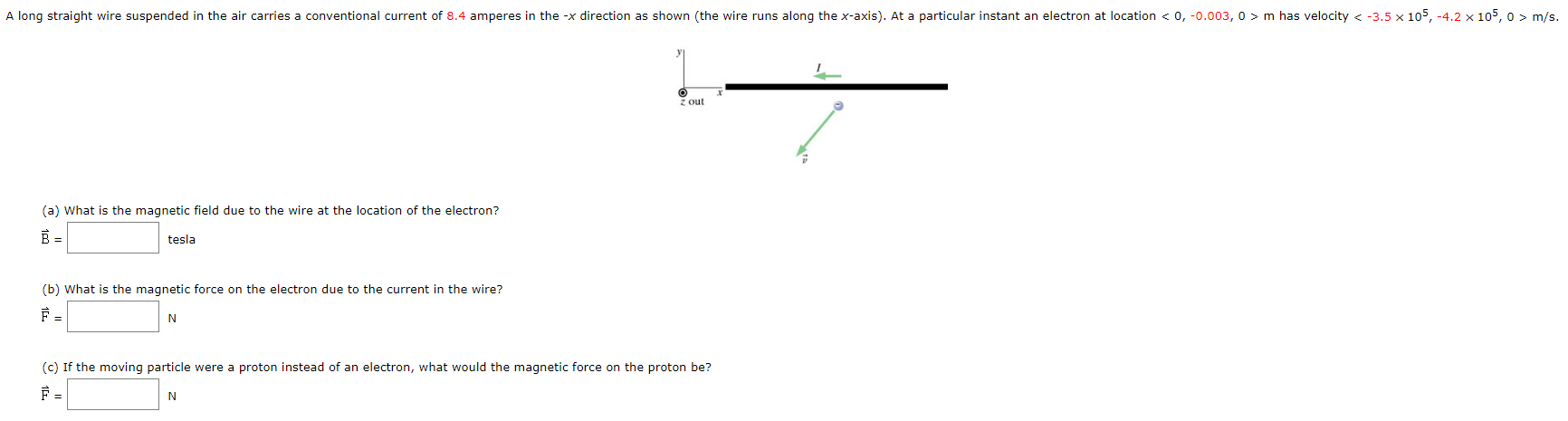 Solved A long straight wire suspended in the air carries a | Chegg.com