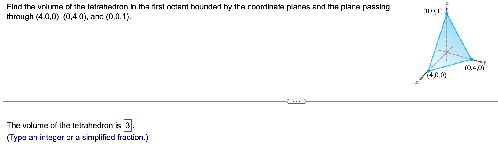 Solved Find the volume of the tetrahedron in the first | Chegg.com