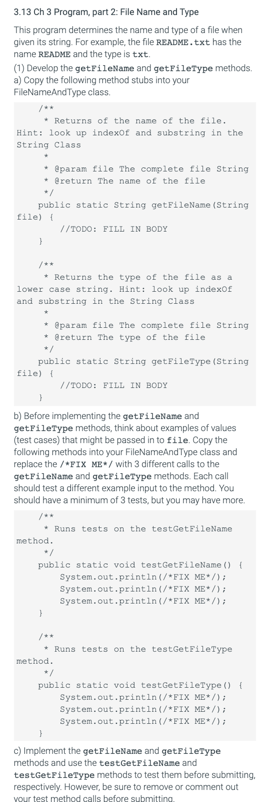 Solved 3.13 Ch 3 Program, part 2: File Name and Type This | Chegg.com
