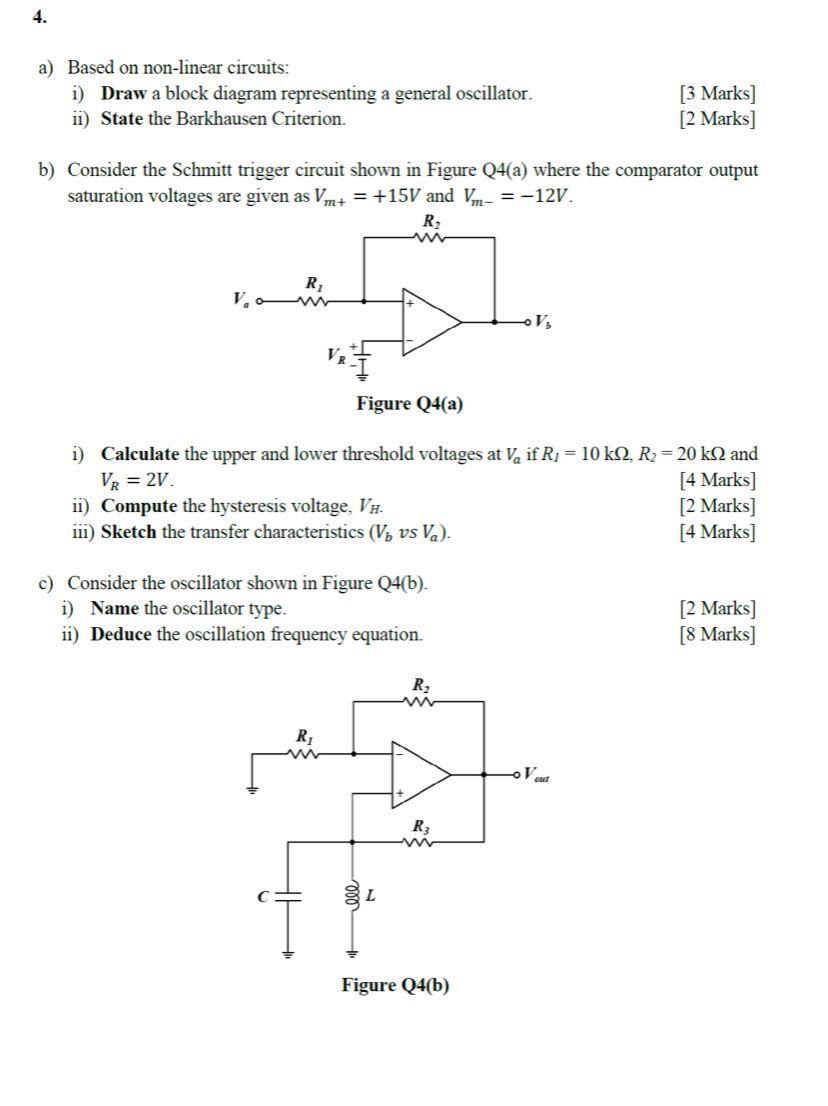 Solved 4. a) Based on non-linear circuits: i) Draw a block | Chegg.com