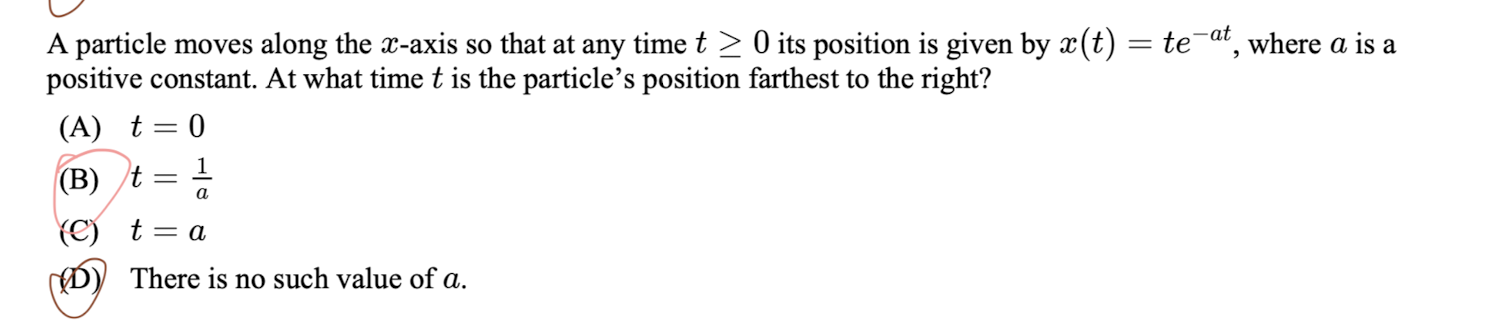 Solved A particle moves along the x-axis so that at any time | Chegg.com