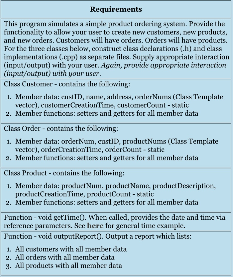 Solved Requirements This program simulates a simple product | Chegg.com