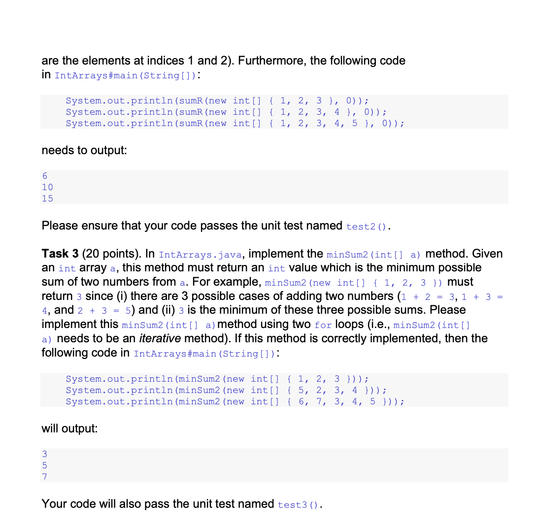 Solved /** * The main method of the \{@code IntArrays\} | Chegg.com