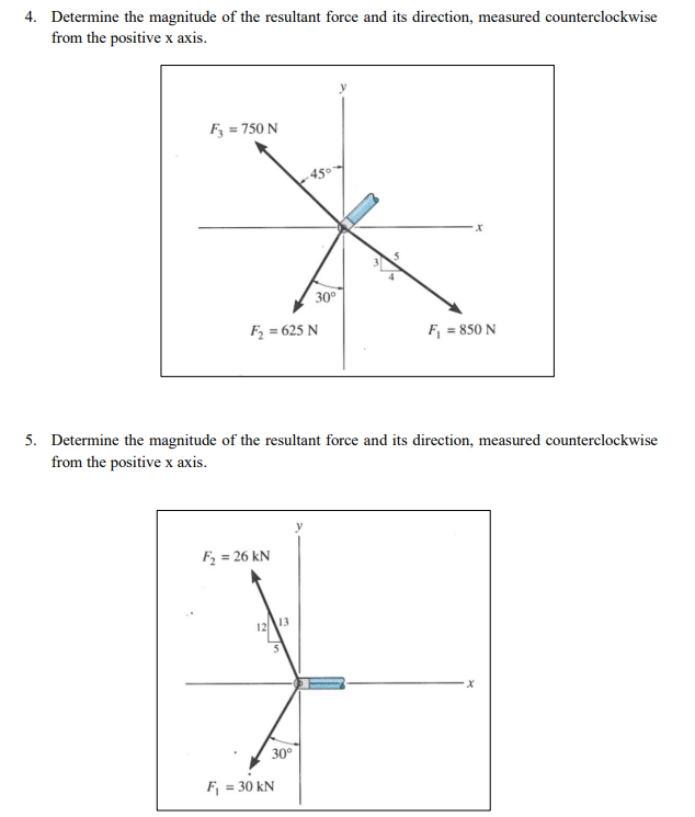 Solved 1. Determine the x and y components of the 800lb | Chegg.com