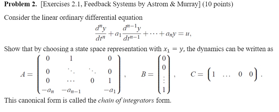 Solved dạy din-1 Problem 2. [Exercises 2.1, Feedback Systems | Chegg.com