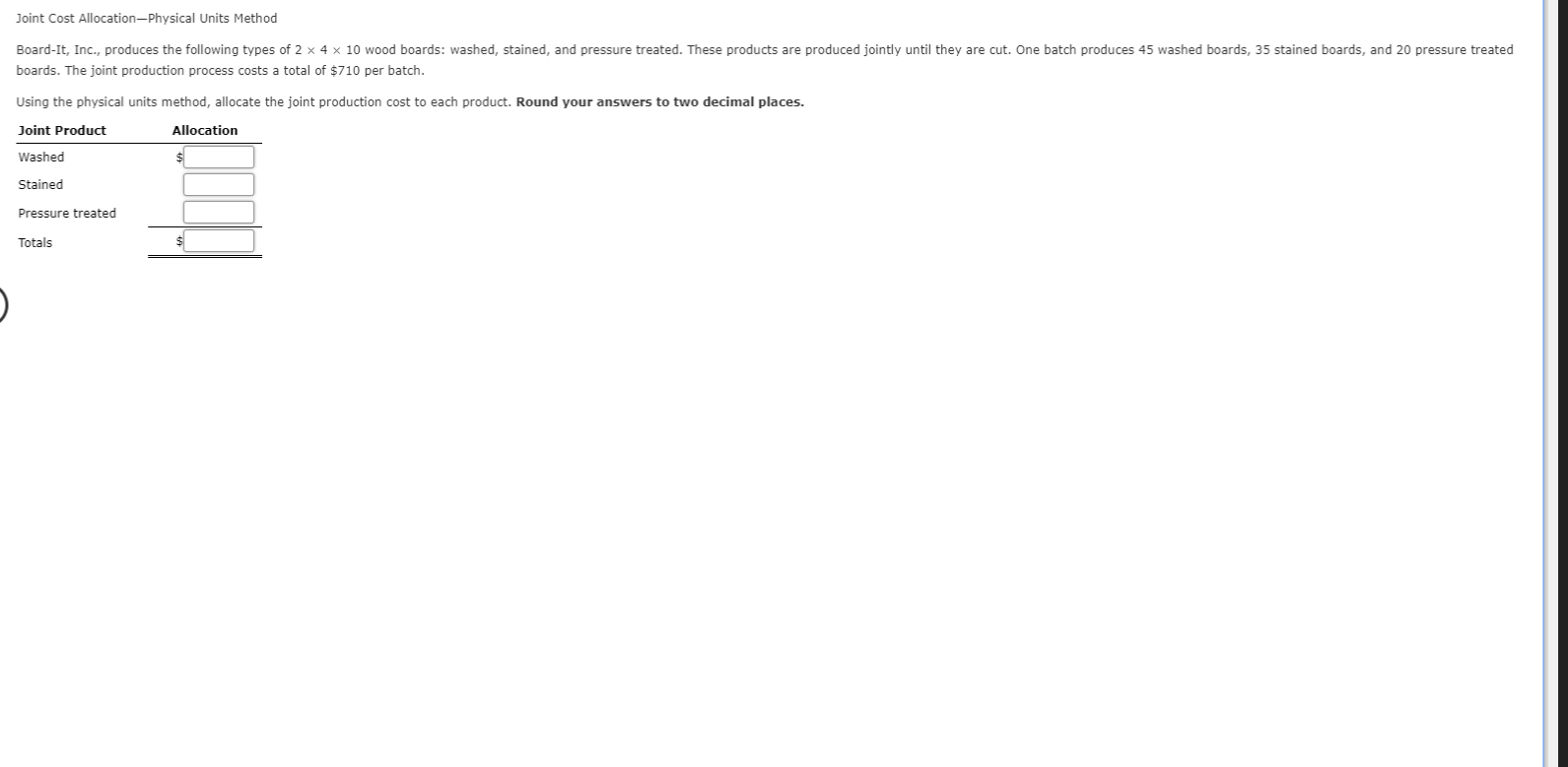 Solved Joint Cost Allocation-Physical Units Method Board-It, | Chegg.com