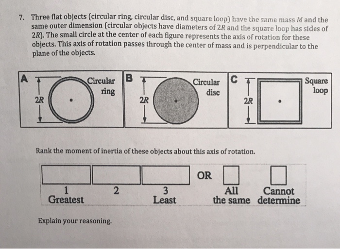 Solved Three Flat Objects Circular Ring Circular Disc And