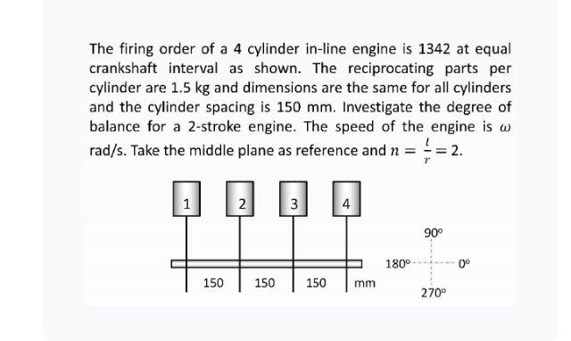 Solved The firing order of a 4 cylinder in-line engine is | Chegg.com