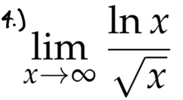 Solved 4.) limx→∞xlnx | Chegg.com
