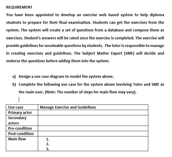 Solved REQUIREMENT You have been appointed to develop an | Chegg.com