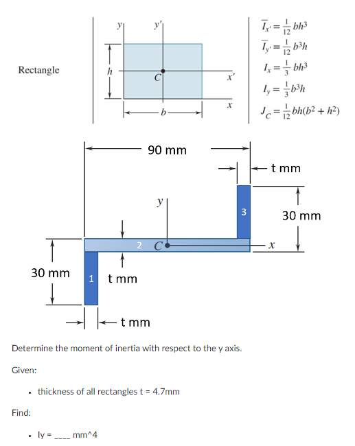 Solved Determine the moment of inertia with respect to the y | Chegg.com