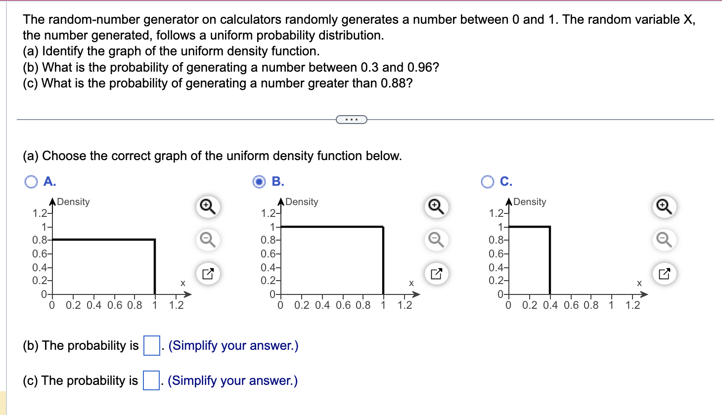 Solved The random-number generator on calculators randomly | Chegg.com