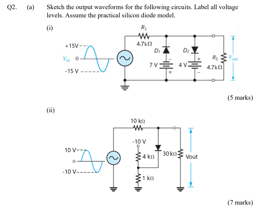 Solved Q2 A Sketch The Output Waveforms For The Following 