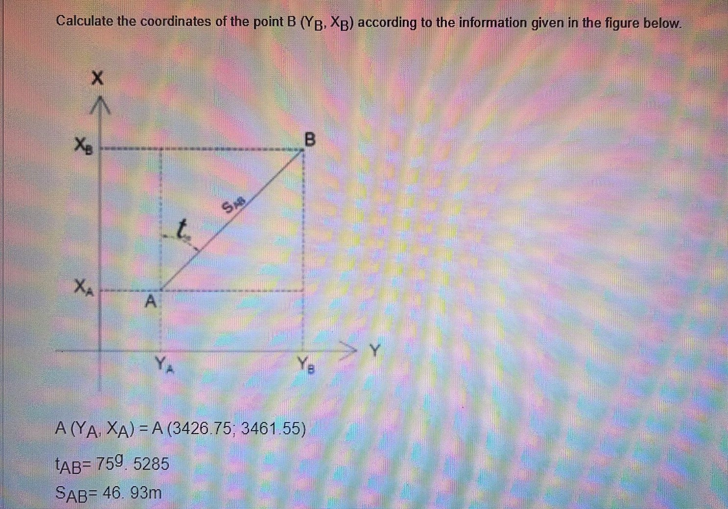 Solved Calculate the coordinates of the point B(YB,XB) | Chegg.com