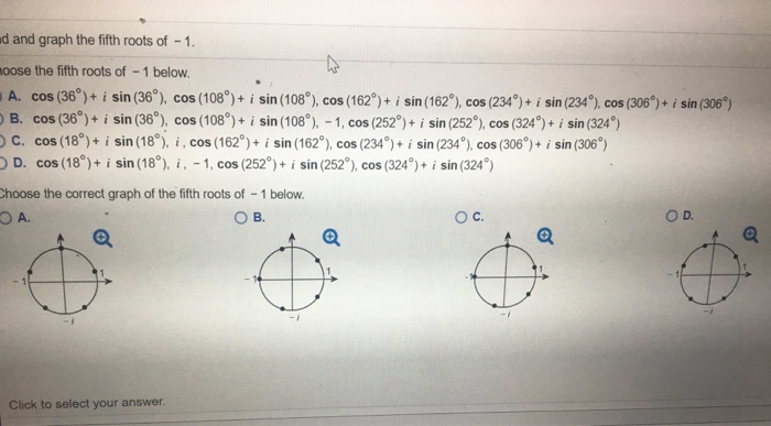 Solved and graph the fifth roots of -1. choose the fifth | Chegg.com