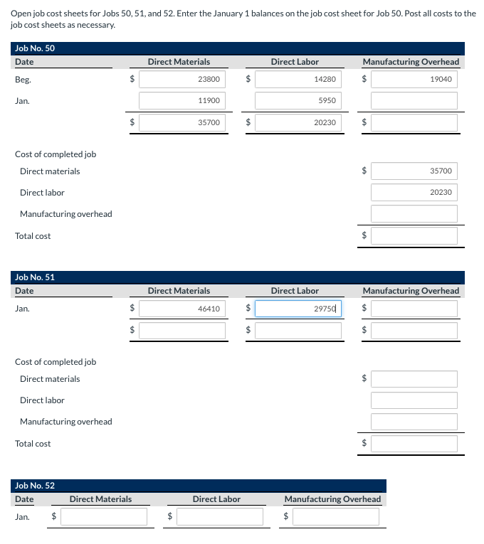 Solved Lott Company uses a job order cost system and applies | Chegg.com